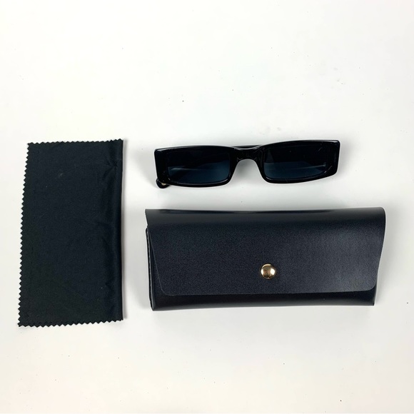 Accessories | Womensmens New Black Squared Baddie Summer Sunglasses Os ...